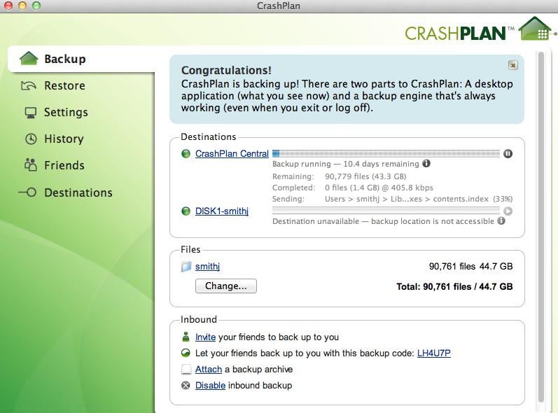 CrashPlan+ Review: Backup Online or With a Friend